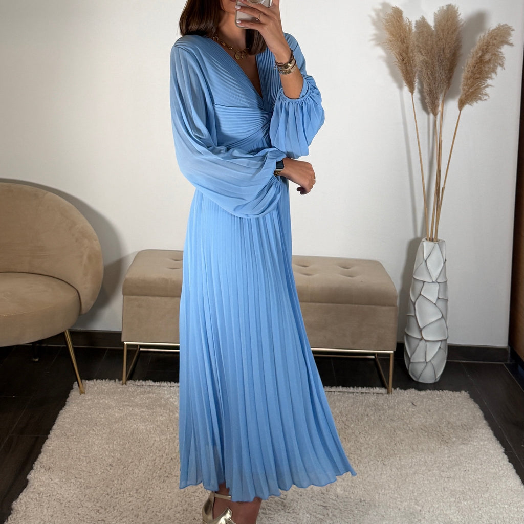 ROBE LONGUE BABY BLUE MAEVA – La Petite Somptueuse