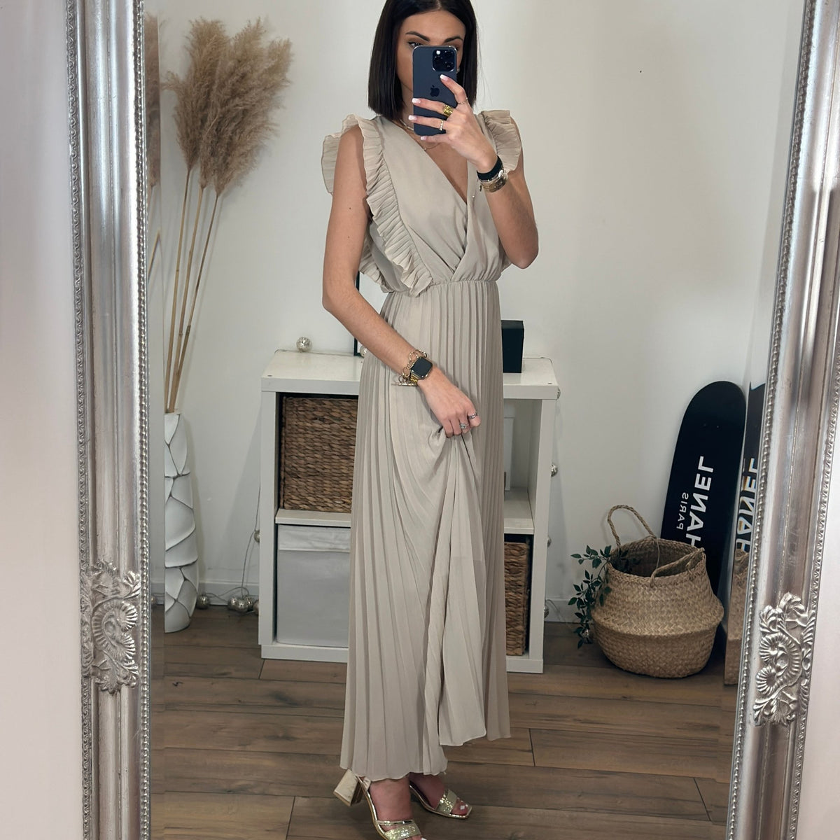ROBE LONGUE BEIGE GABRIELLE