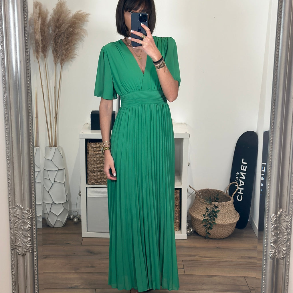 ROBE LONGUE VERTE KARENE – La Petite Somptueuse